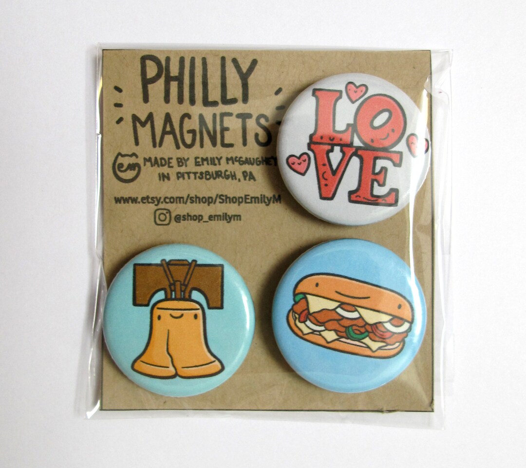 Philly Magnet Pack / Philadelphia Magnets / Kawaii Magnets / Philly ...