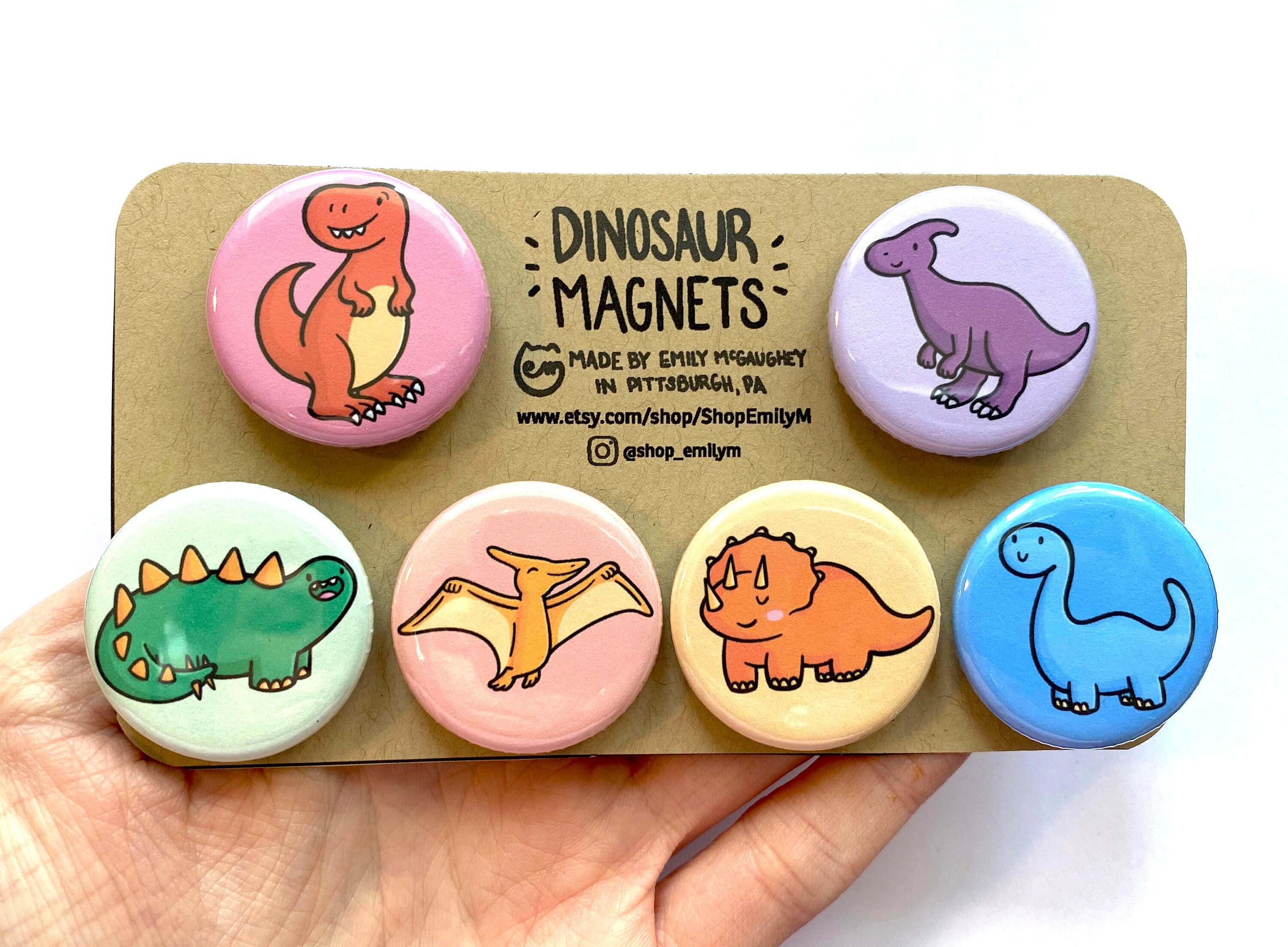 Dinosaur Magnet Pack Cute Dino Magnets Brontosaurus | Etsy