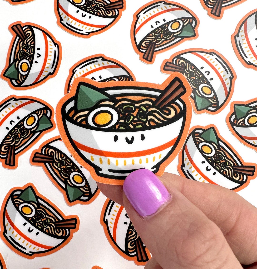 Mini Ramen Vinyl Sticker | Waterproof Phone Sticker | Cute Ramen ...
