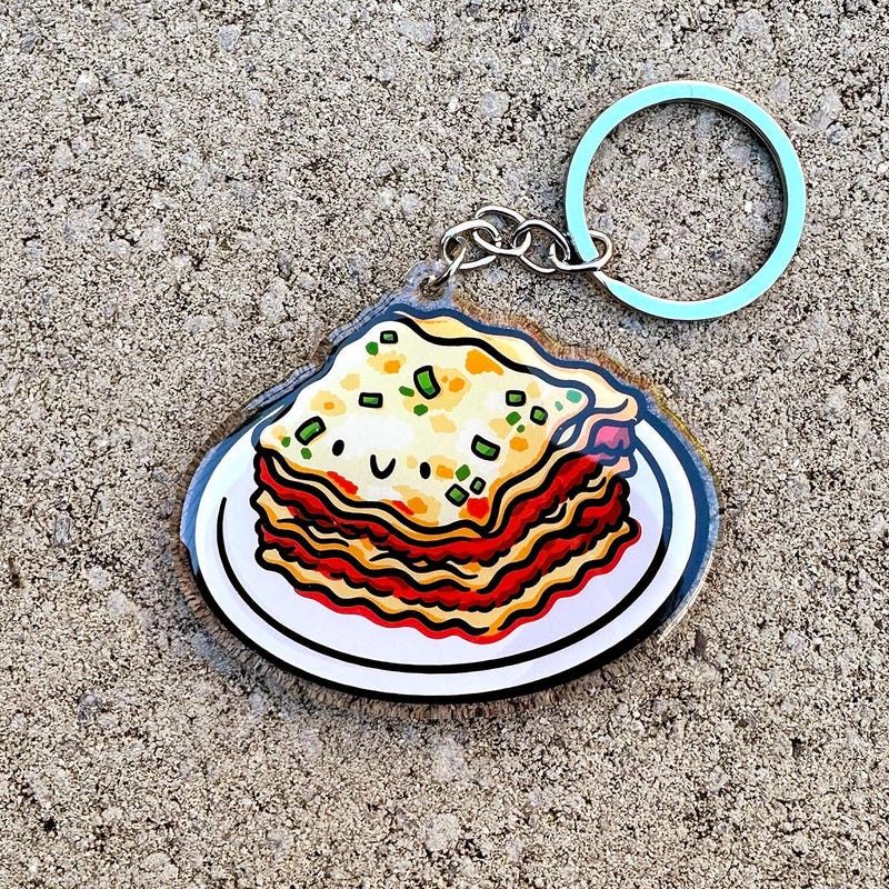 Cute Pasta Keychain - Etsy