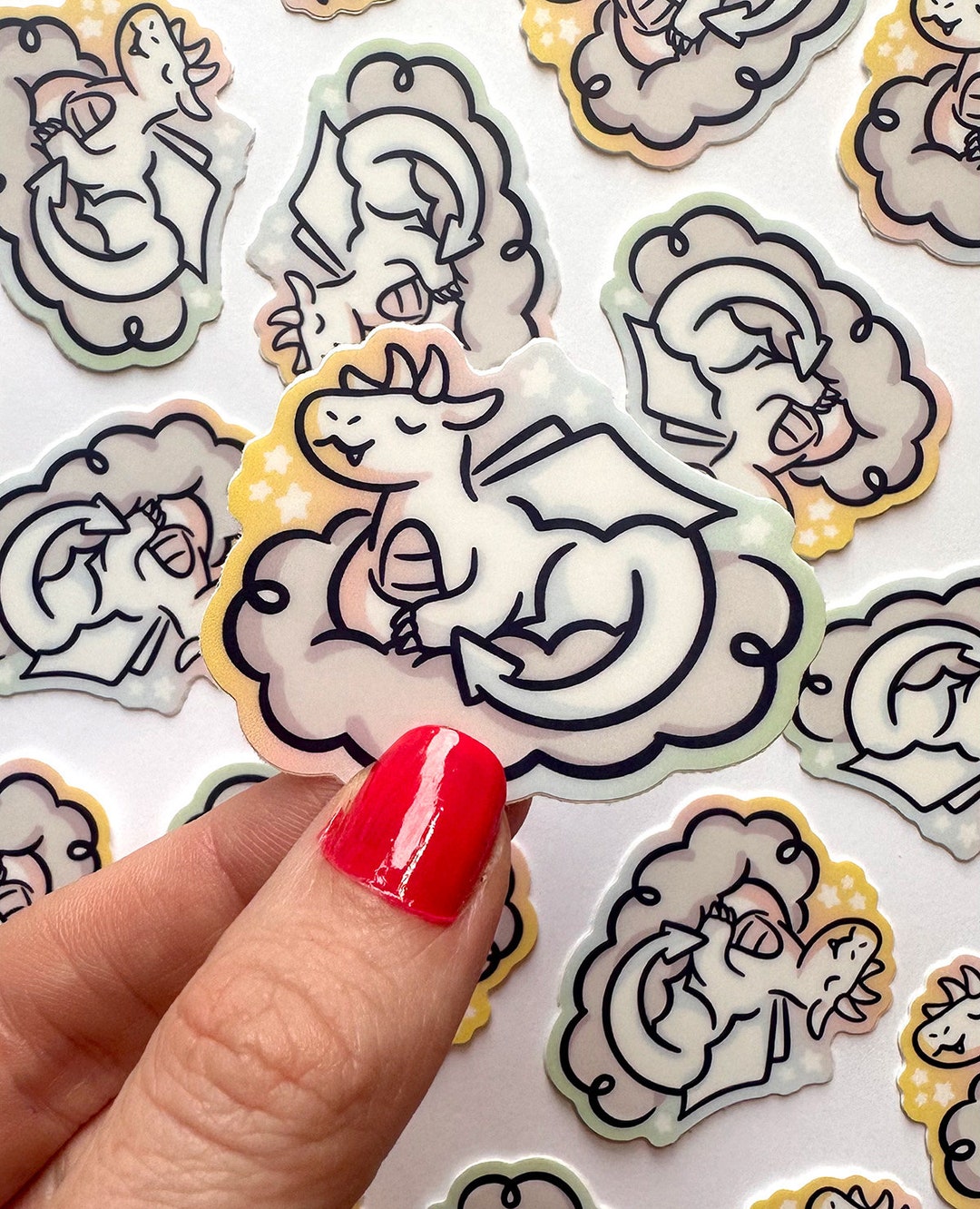 Rainbow Dragon Mini Sticker | Waterproof Sticker |kawaii Vinyl Sticker ...