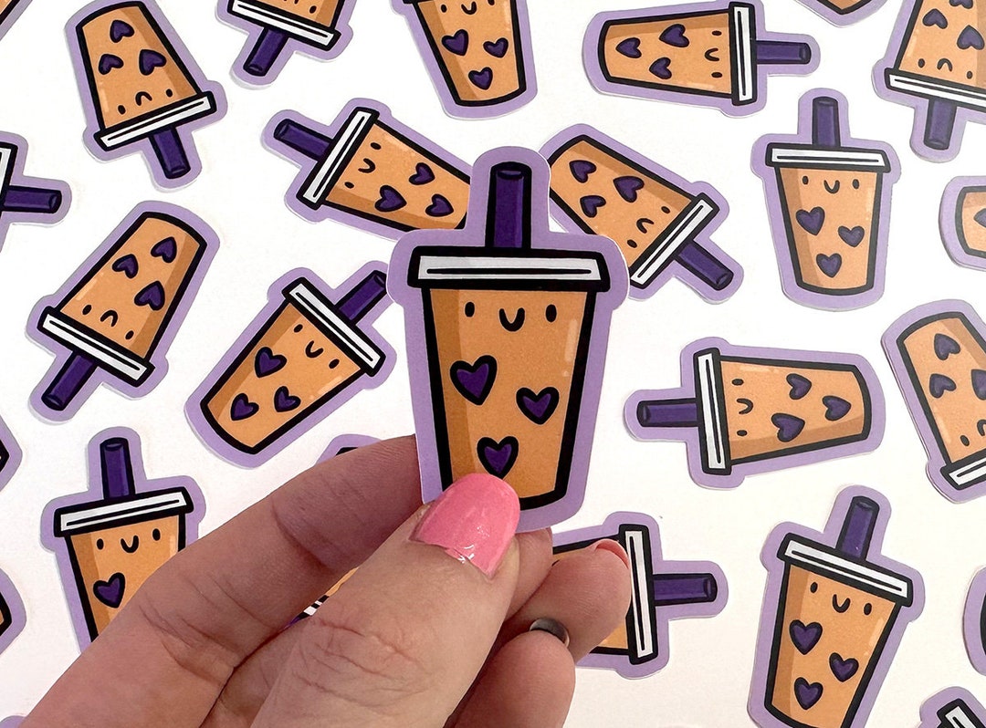 Mini Tan Bubble Tea Vinyl Sticker | Waterproof Sticker | Milk Tea ...