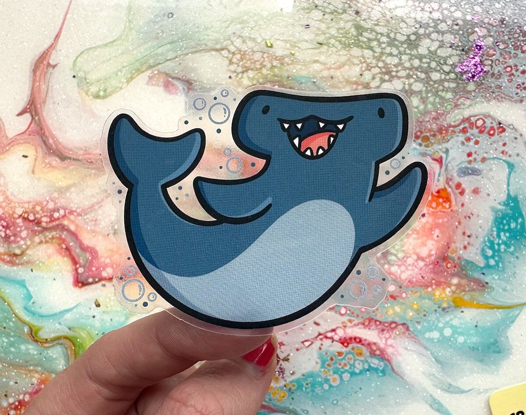 Clear Hammerhead Shark Sticker | Weatherproof Vinyl Sticker| Kawaii ...