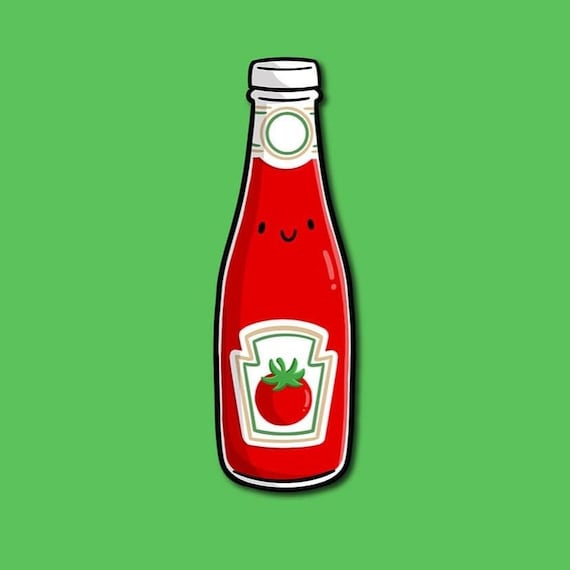 Ketchup Sticker Waterproof Vinyl Sticker Bottle of Ketchup | Etsy