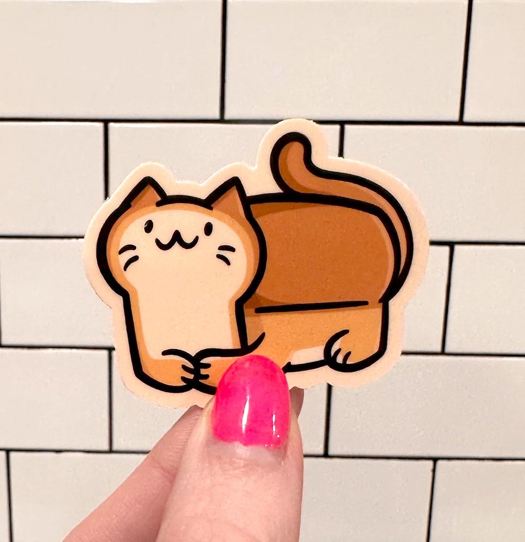 Mini Bread Cat Sticker | Cute Food Sticker | Kawaii Food Sticker | Loaf ...