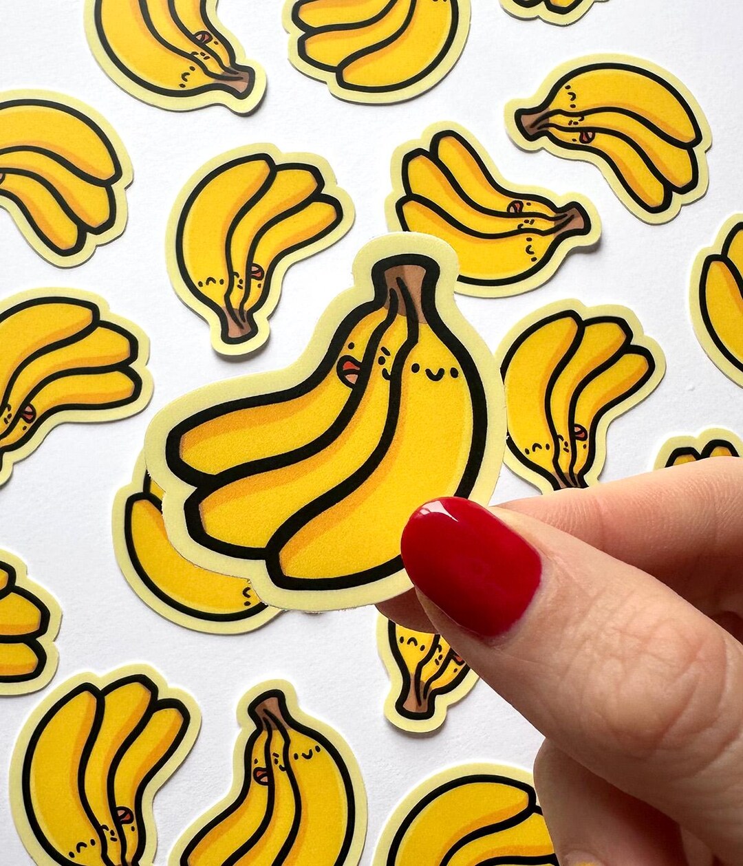 Bananas Mini Sticker | Waterproof Sticker | Kawaii Food Sticker | Bunch ...