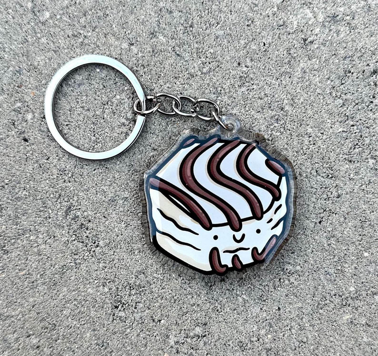 Zebra Treat Keychain |cute Acrylic Keychain | Cute Cake Keychain ...