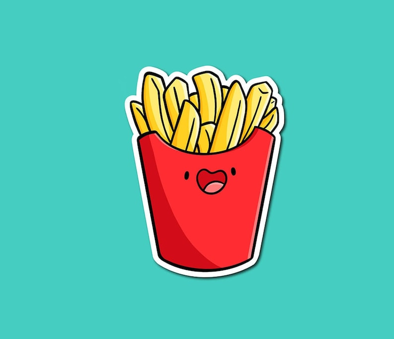 French Fries Sticker Weatherproof Vinyl Sticker Waterproof Sticker ...
