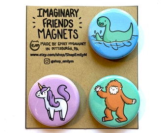 Imaginary Friends Magnet Pack Cryptids Magnets Mythical | Etsy