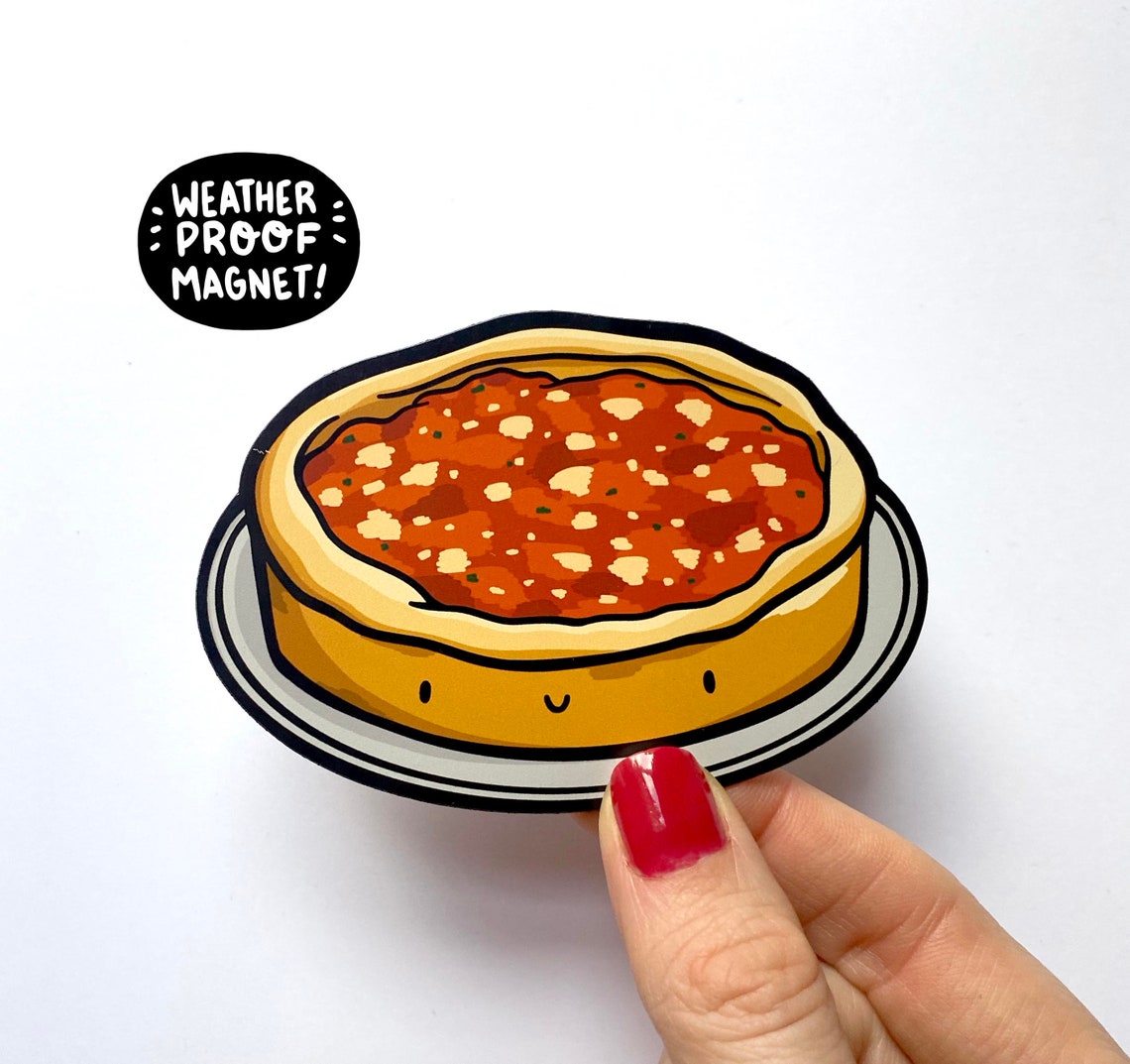 Chicago Pizza Magnet | Weatherproof Magnet | Chicago Style Pizza Magnet ...