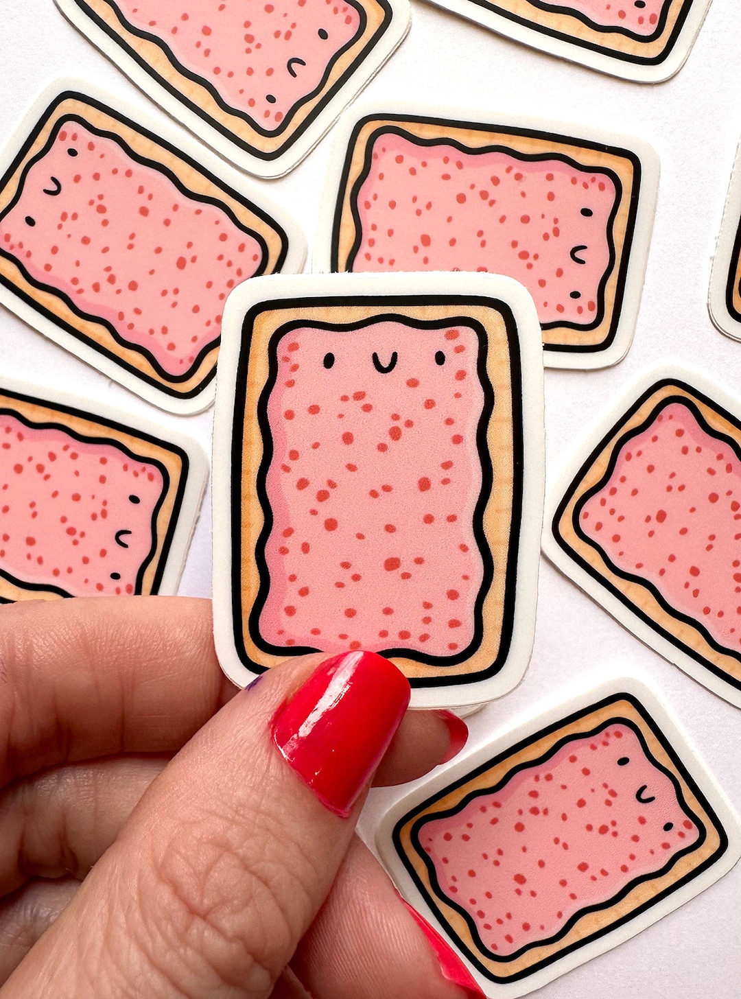 Cherry Toaster Pastry Mini Sticker | Waterproof Sticker |kawaii Food ...