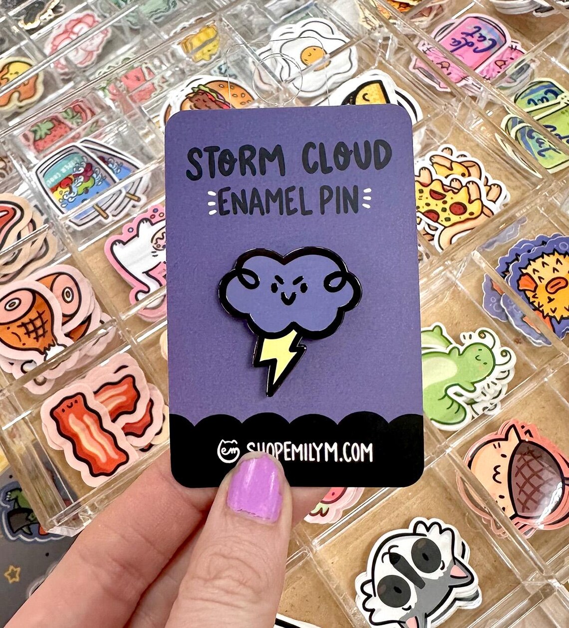 Thunderstorm Enamel Pin | Kawaii Enamel Pin | Cute Hard Enamel Pin ...