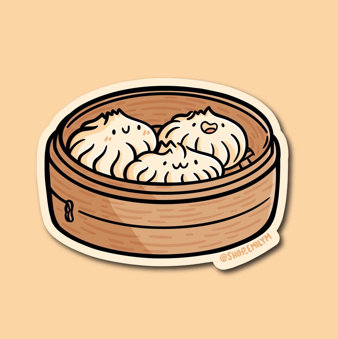 Steamed Bun Sticker | Weatherproof Vinyl Sticker |kawaii Food | Cute ...