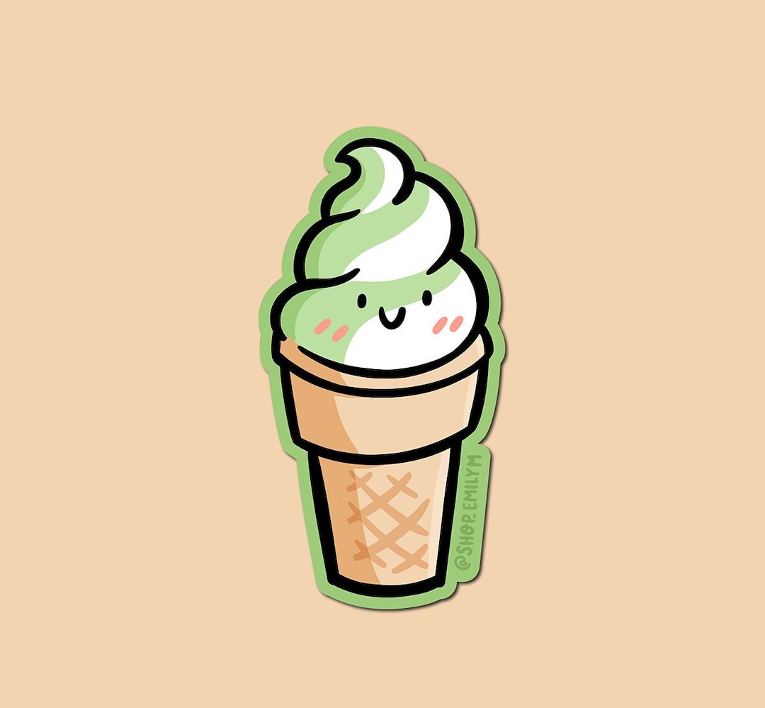 Matcha Twist Sticker | Weatherproof Sticker| Kawaii Food Sticker ...