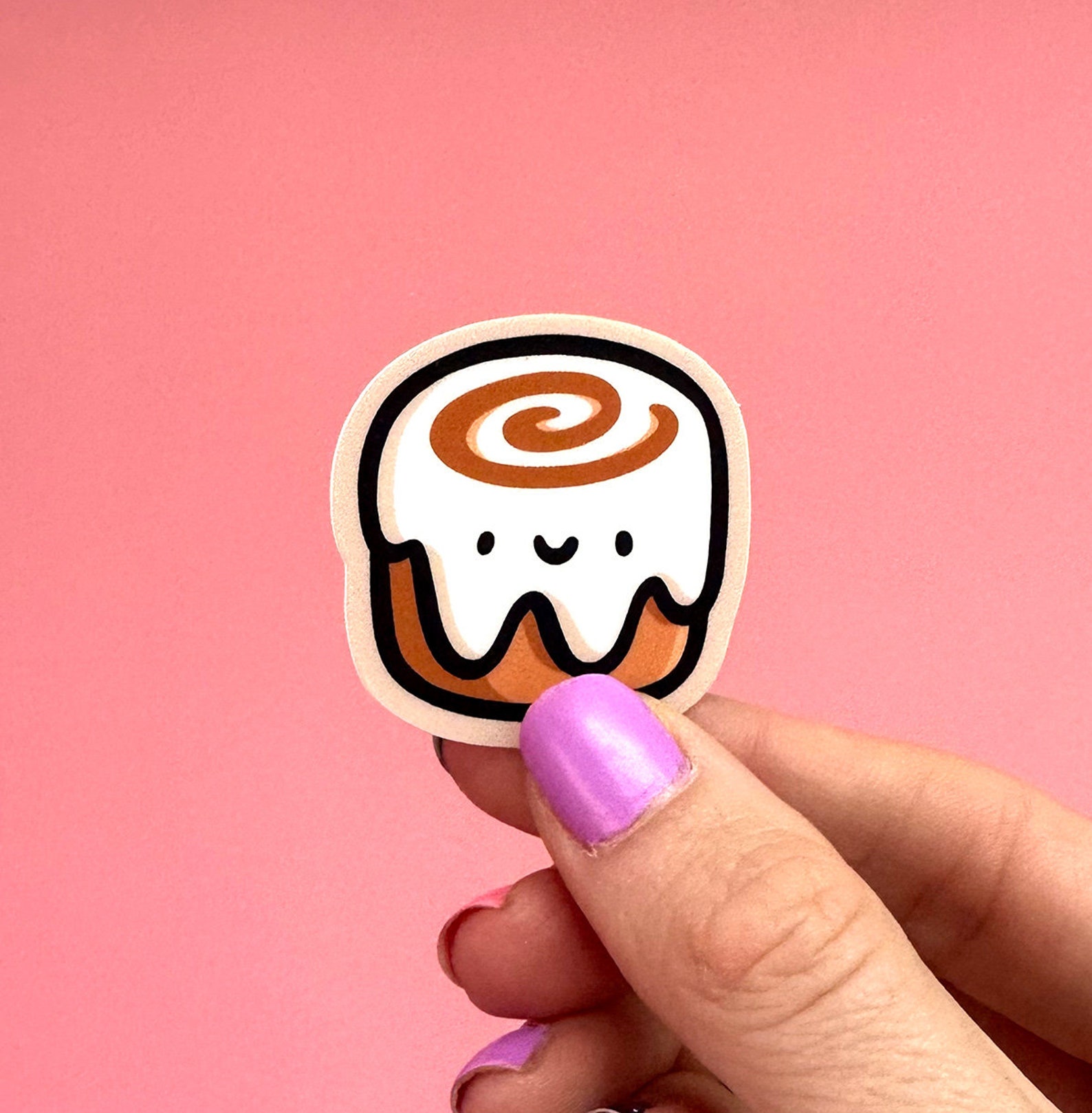 Mini Cinnamon Roll Vinyl Sticker | Waterproof Phone Sticker | Cute ...