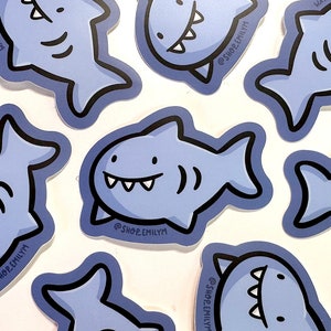 Shark Sticker | Weatherproof Vinyl Sticker | Kawaii Sharks | Great ...