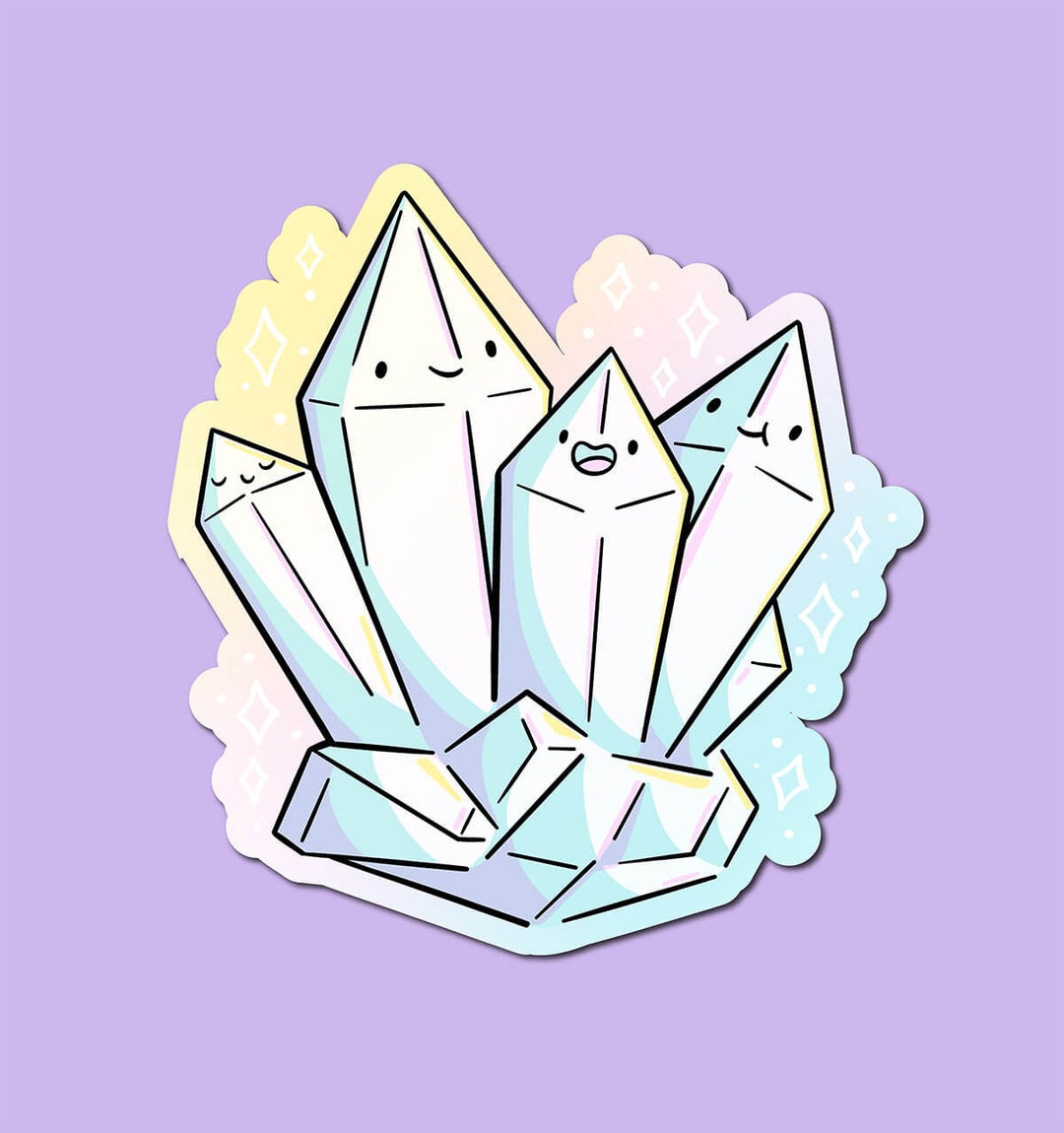 Crystals Sticker| Waterproof Vinyl Sticker | Quartz Sticker | Cute ...
