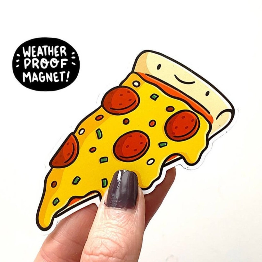 Pepperoni Pizza Magnet | Cute Pizza Magnet | Waterproof Vinyl Car ...