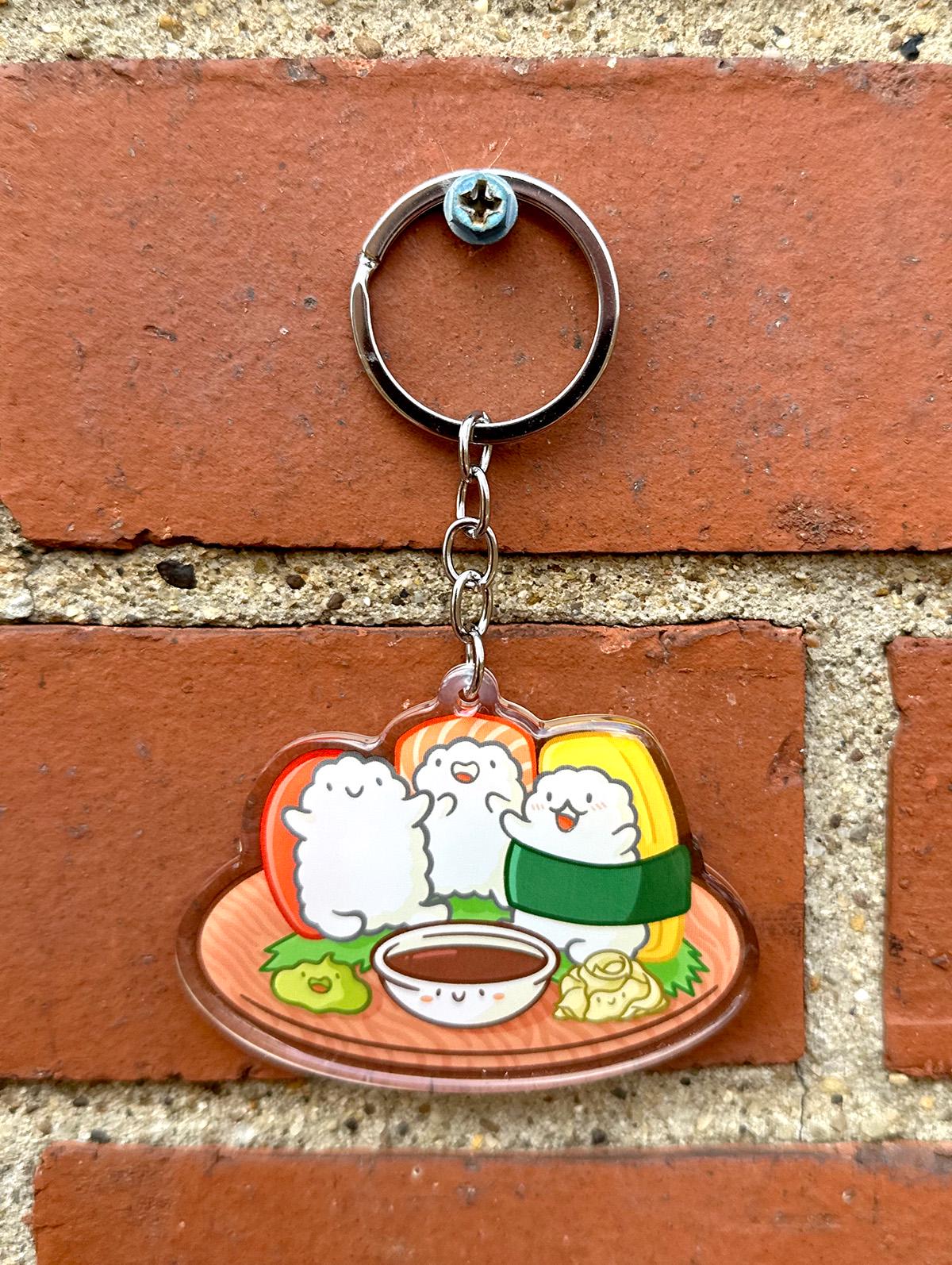 Sushi Pals Keychain | Cute Acrylic Keychain | Plate of Sushi Keychain ...