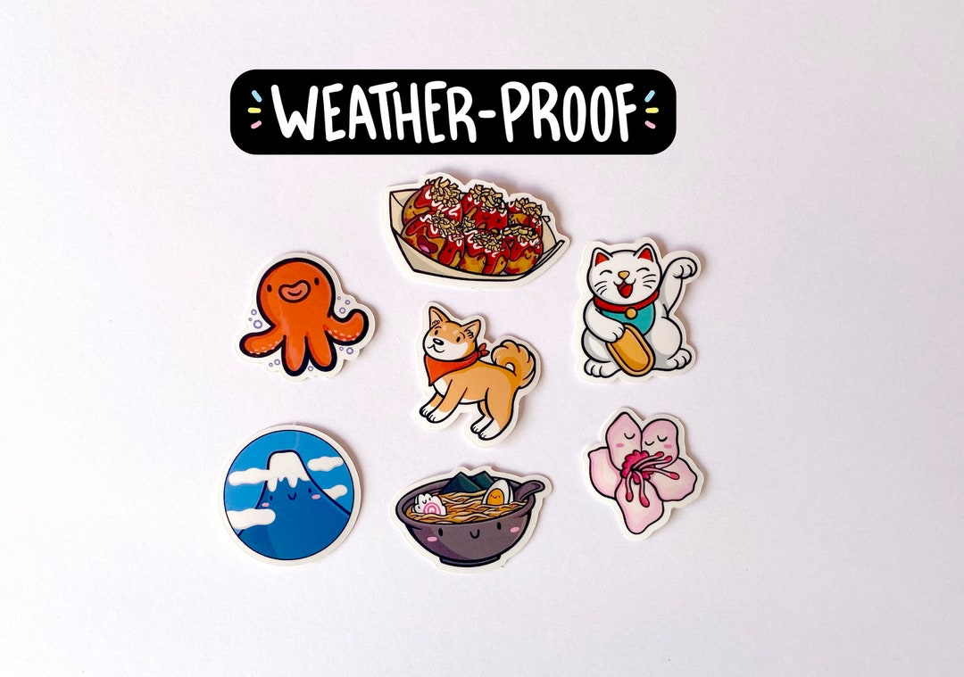 Waterproof Japan Sticker Pack Weatherproof Sticker Anime Stickers Japan ...
