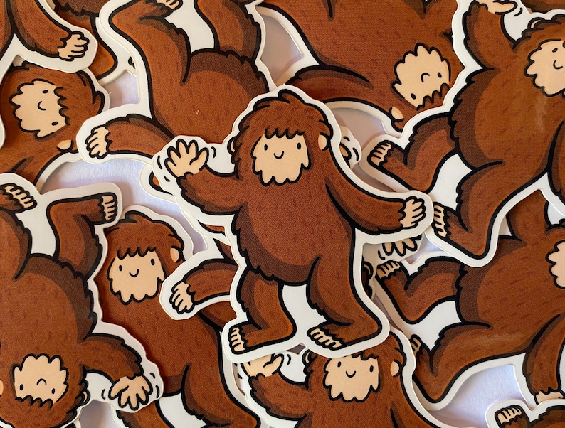 Mini Bigfoot Sticker Sasquatch Artwork Kawaii Big Foot - Etsy