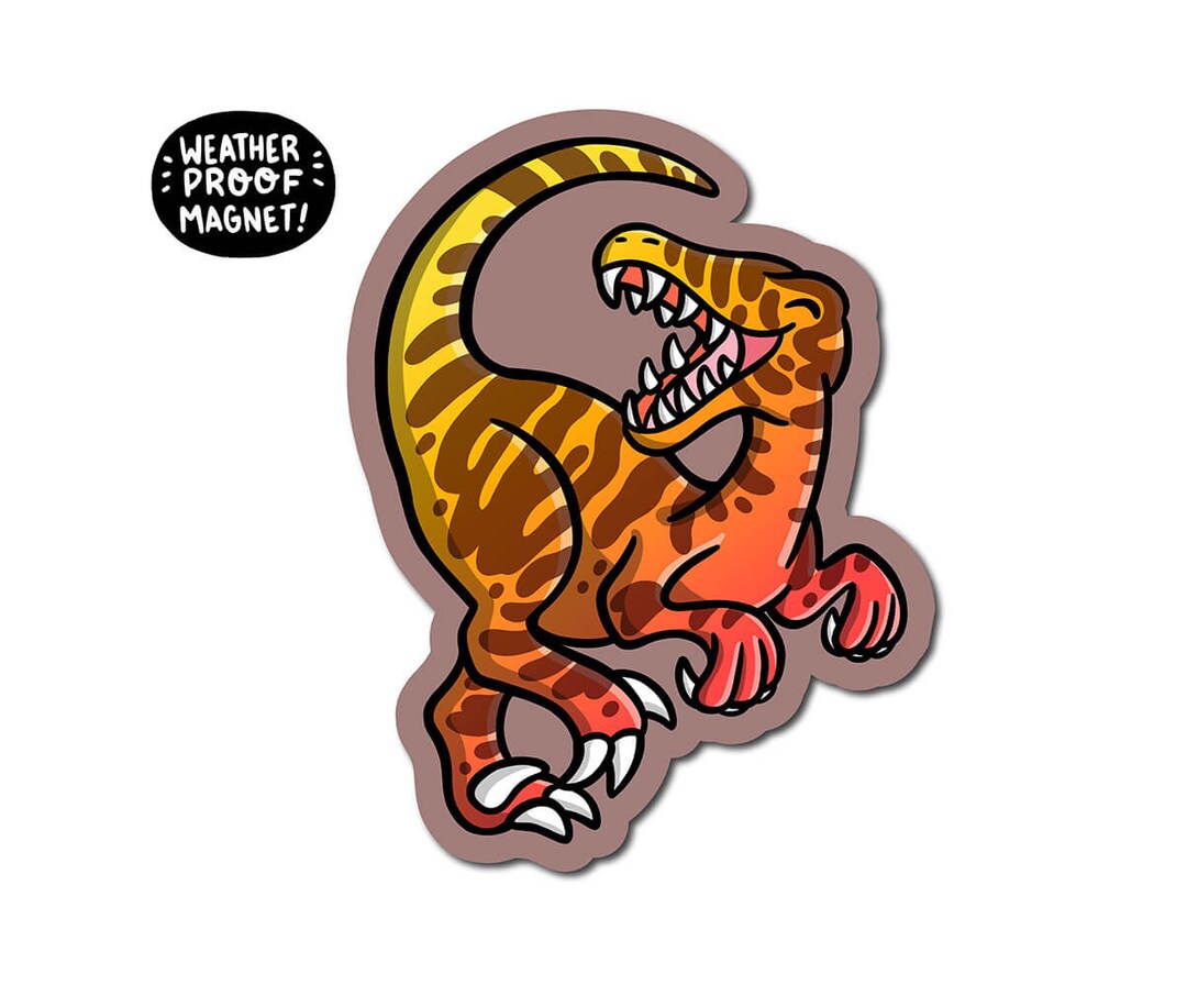 Velociraptor Magnet | Cute Dinosaur Magnet | Waterproof Vinyl Car ...