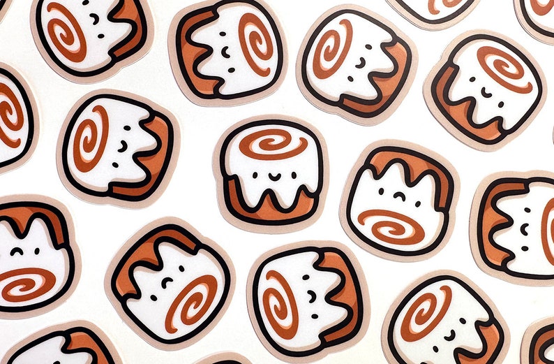 Mini Cinnamon Roll Vinyl Sticker | Waterproof Phone Sticker | Cute ...