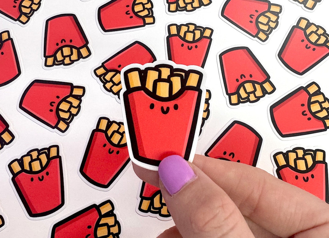 Mini French Fries Vinyl Sticker |waterproof Phone Sticker Kawaii Food ...
