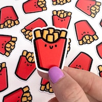 French Fries Vinyl Die Sticker Set | Funny Sticker | Laptop Sticker ...