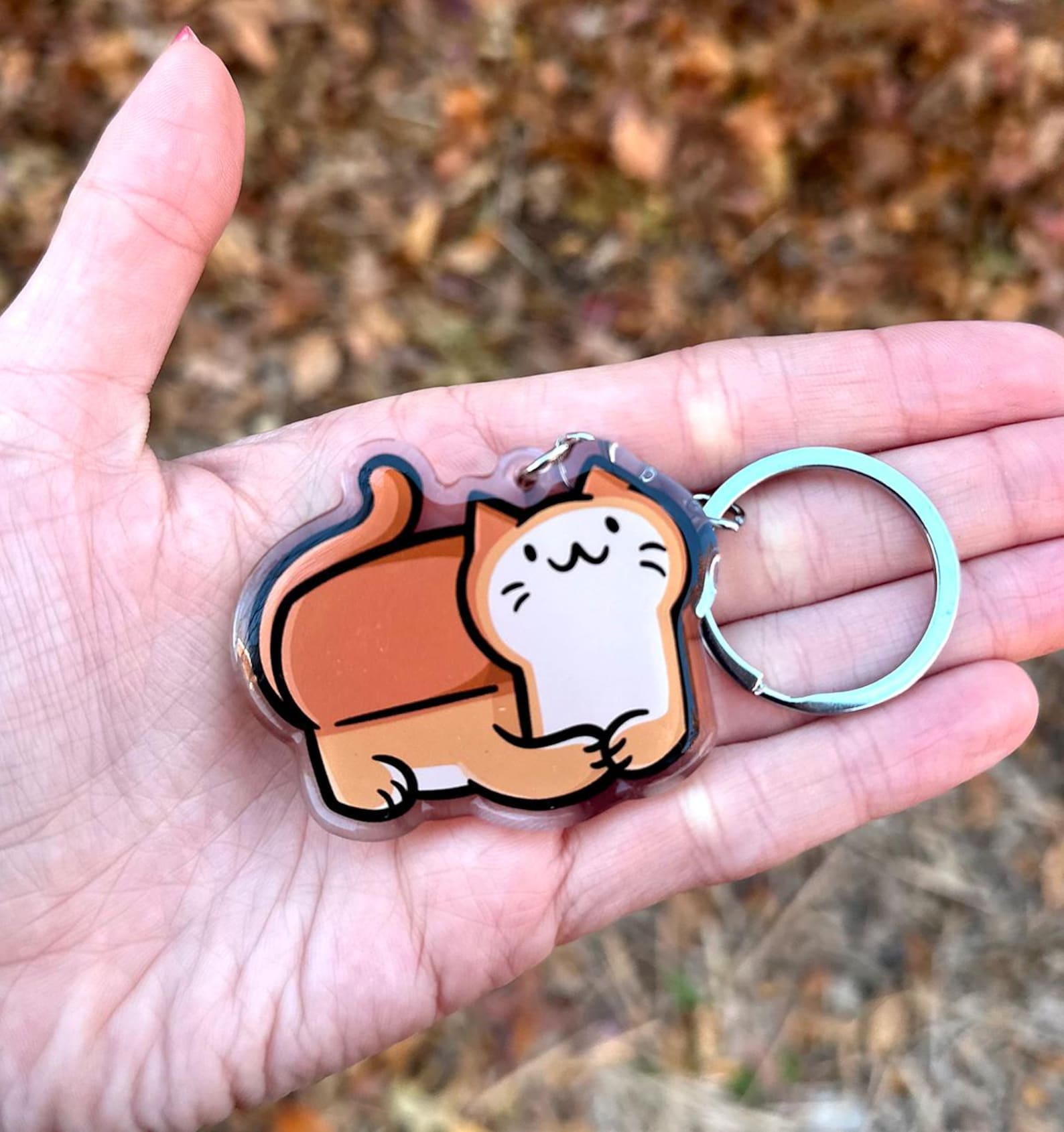 Bread Cat Keychain | Kawaii Acrylic Charm | Kawaii Keychain | Loaf of ...