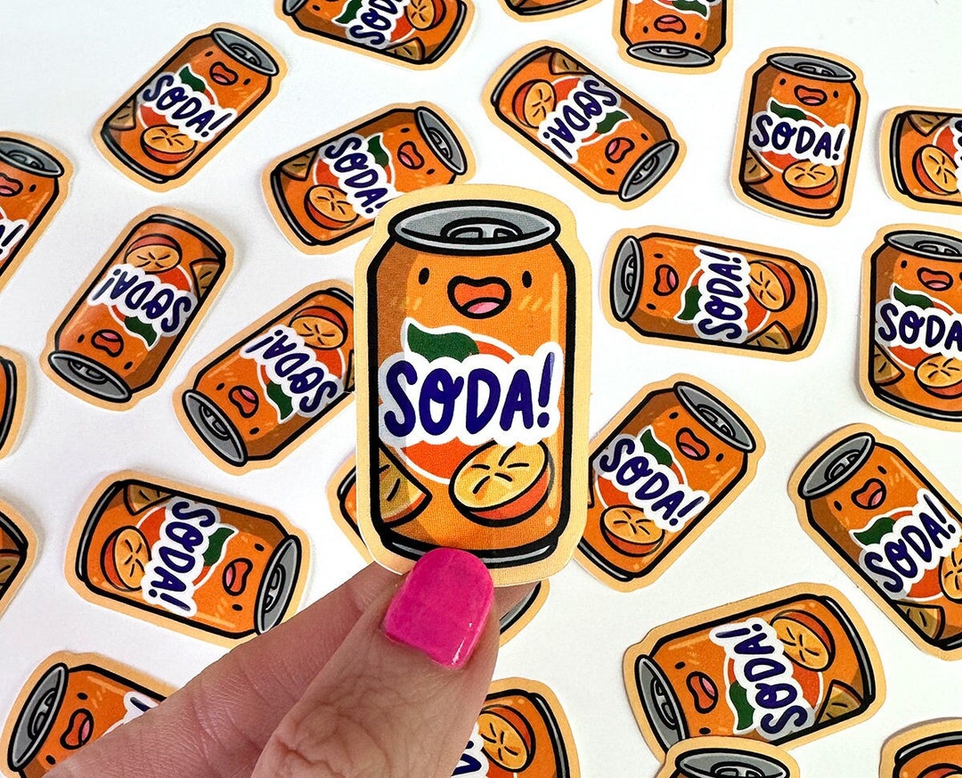 Orange Soda Mini Sticker | Waterproof Sticker | Kawaii Vinyl Sticker ...