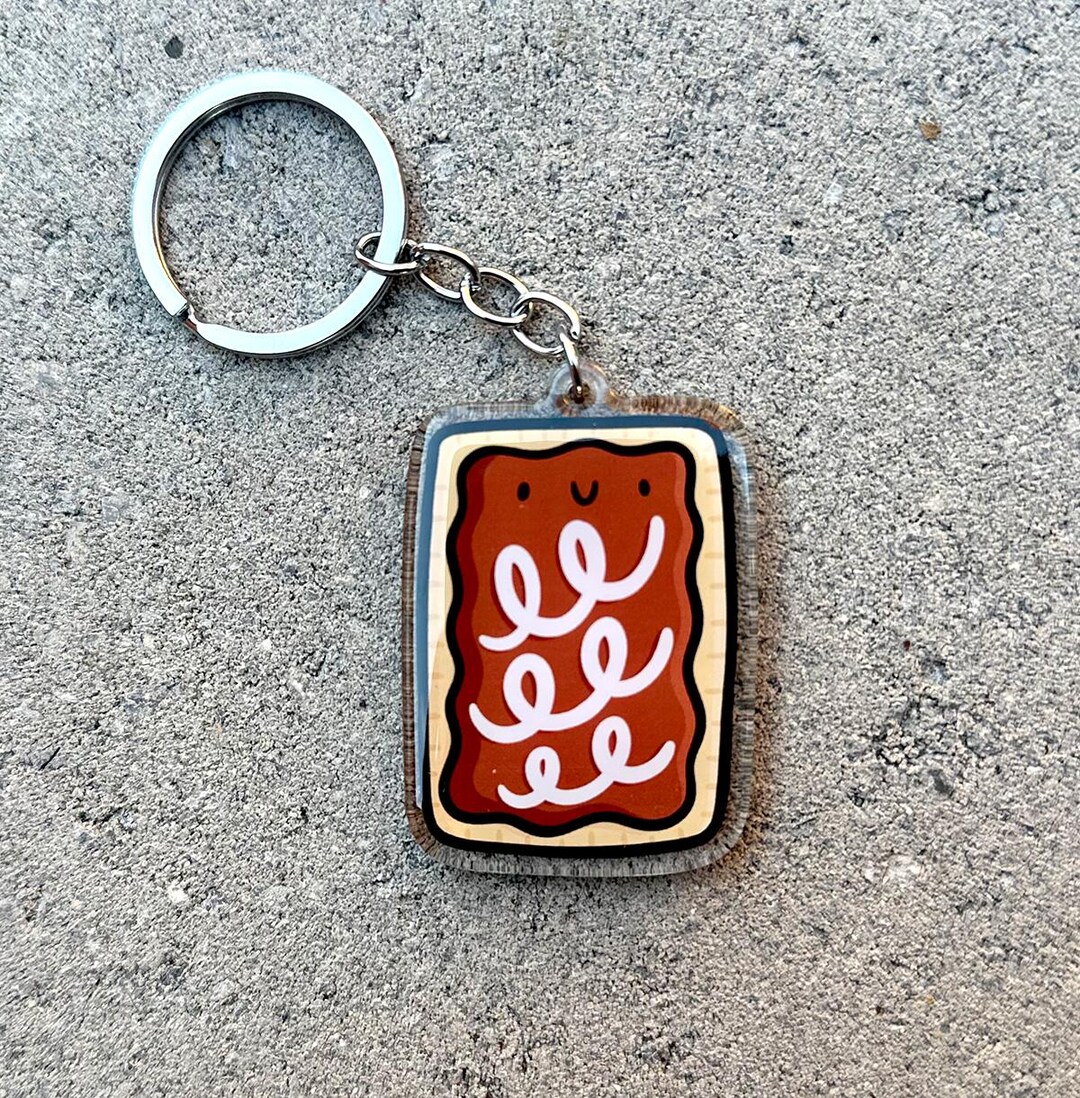 Cookie Dough Toaster Pastry Keychain | Cute Acrylic Keychain ...