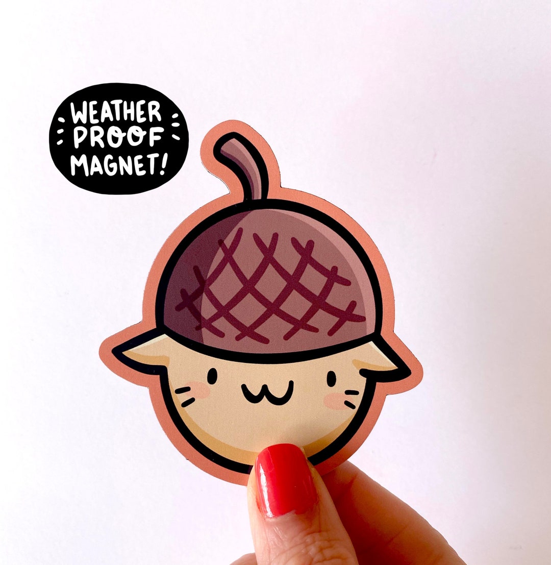 Acorn Head Cat Magnet Fall Magnet Cute Cat Magnet Fall Decorations ...
