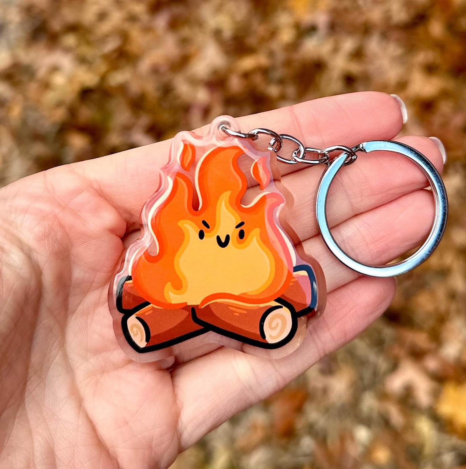 Campfire Keychain | Cute Acrylic Keychain | Camping Keychain | Camping ...