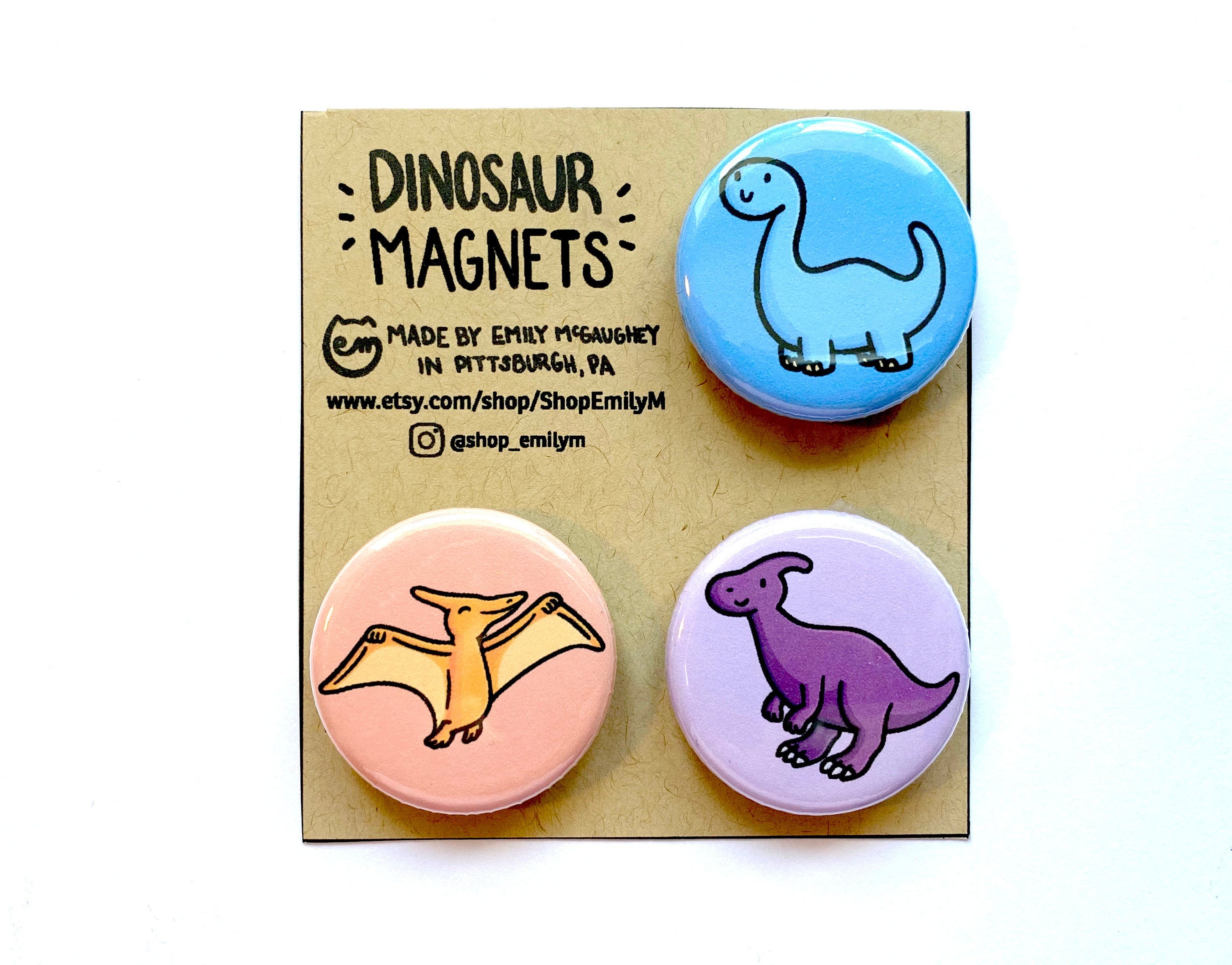 Dinosaur Magnet Pack Cute Dino Magnets Brontosaurus - Etsy