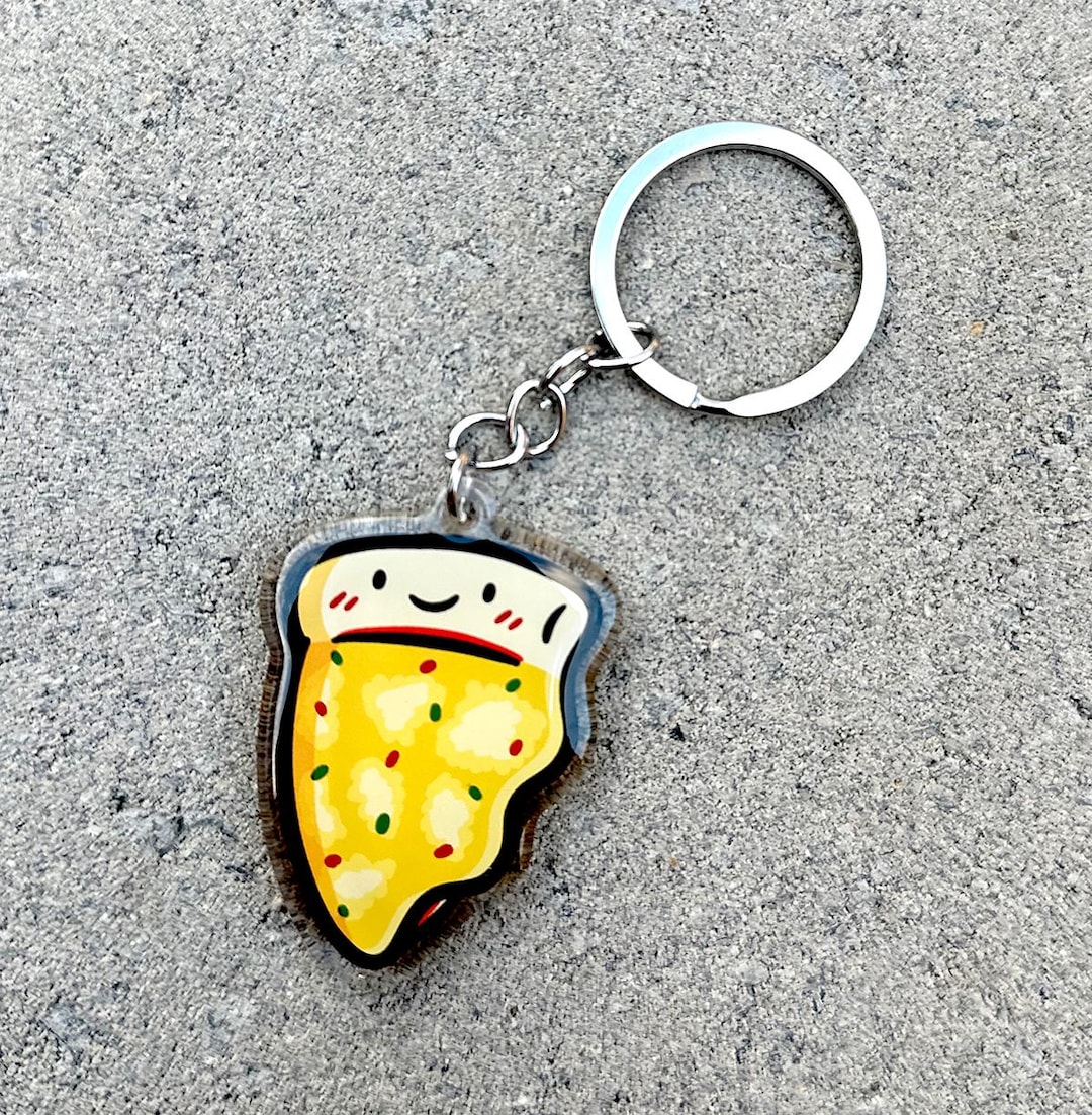 Cheese Pizza Keychain | Cute Acrylic Keychain | Slice of Pizza Keychain ...