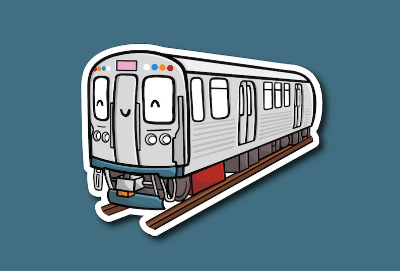 Chicago Train Vinyl Sticker Cute Chicago Sticker the L - Etsy