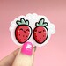 Mini Strawberries Sticker | Waterproof Sticker | Kawaii Vinyl Sticker ...