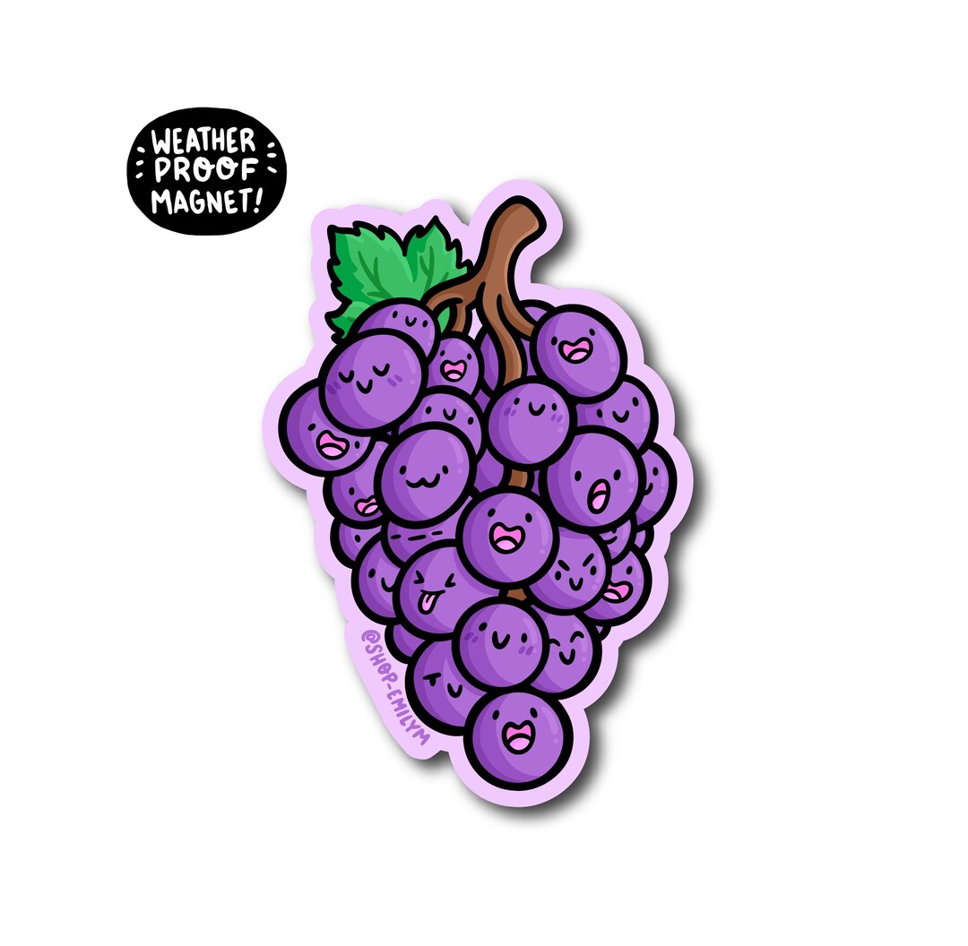Grapes Magnet | Bunch of Grapes Magnet | Waterproof Vinyl Car Magnet ...
