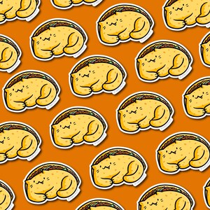 Taco Cat Sticker| Weatherproof Vinyl Sticker| Kawaii Sticker| Cute Taco ...