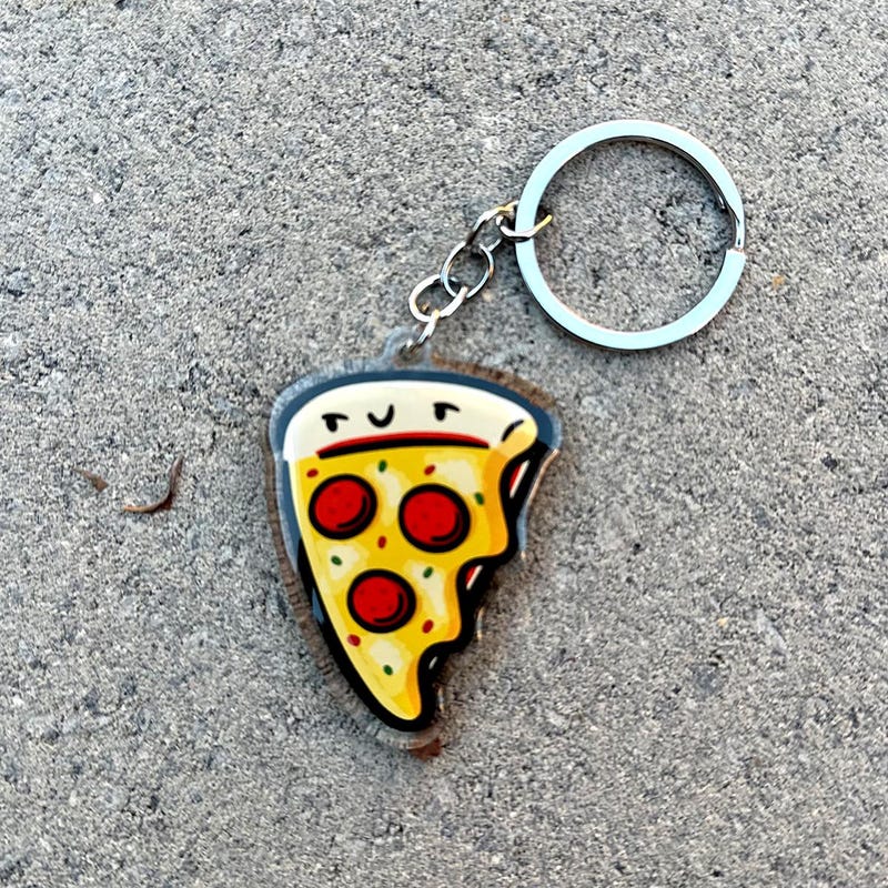 Pizza Keychain - Etsy