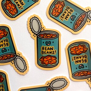 Can of Beans Mini Sticker | Waterproof Sticker |kawaii Food Vinyl ...
