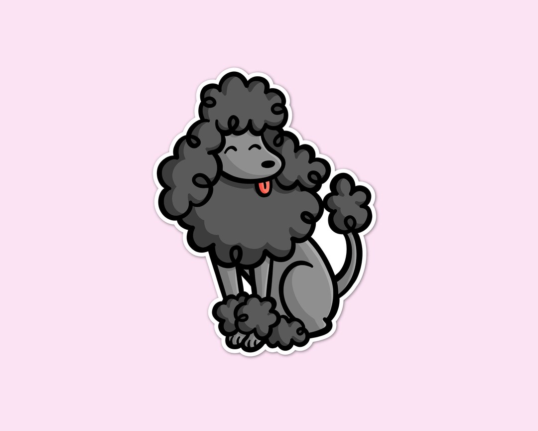 Black Poodle Sticker | Weatherproof Vinyl Sticker | Waterproof Car ...