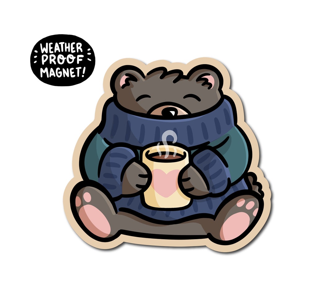 Sweater Bear Magnet | Brown Bear Magnet| Waterproof Vinyl Car Magnet ...