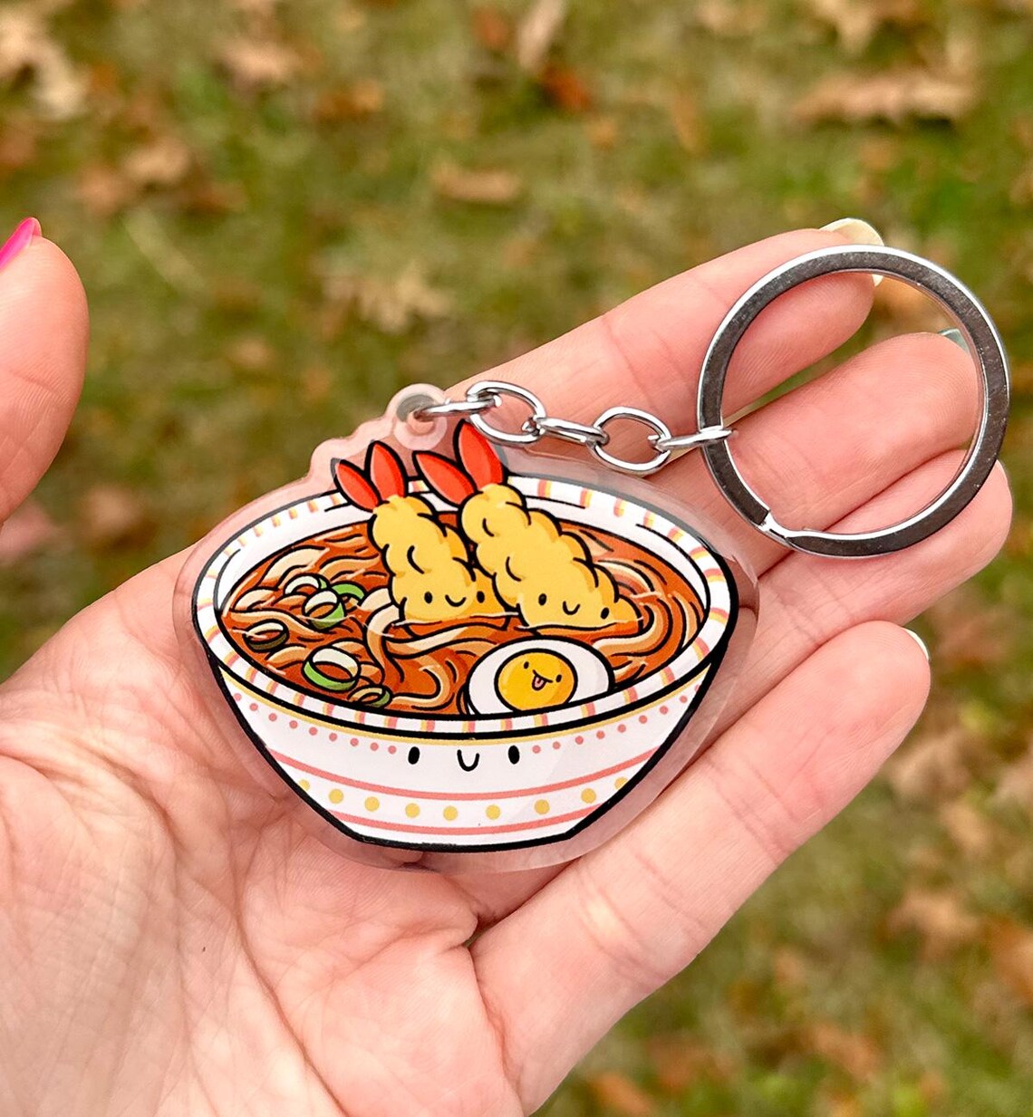 Tempura Udon Keychain | Cute Acrylic Keychain | Bowl of Udon Keychain ...