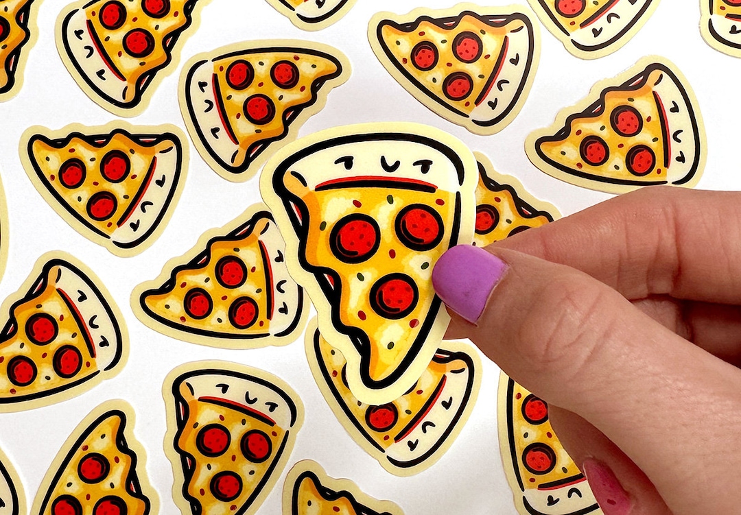Mini Pepperoni Pizza Vinyl Sticker | Waterproof Phone Sticker | Slice ...