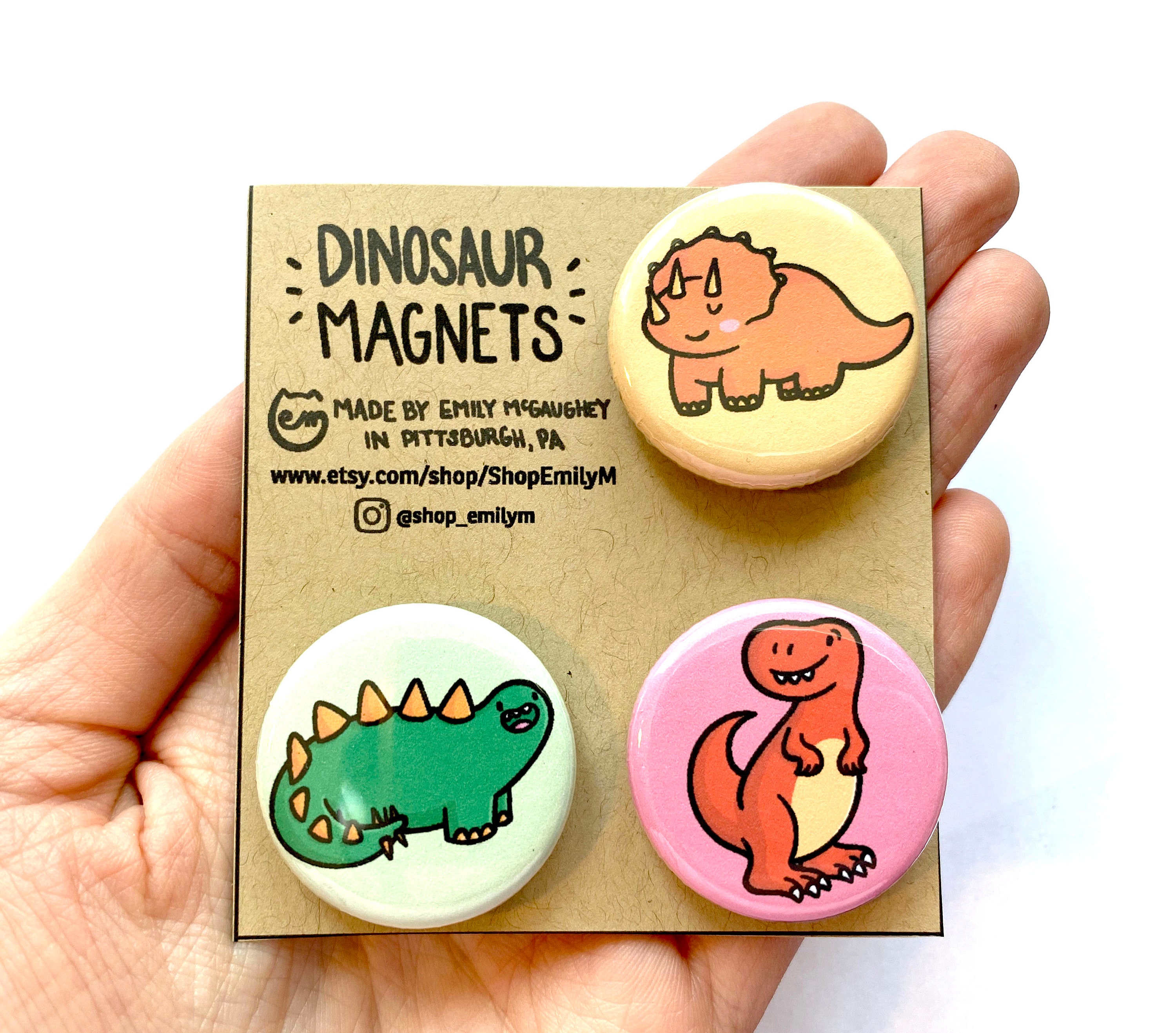 Dinosaur Magnet Pack Cute Dino Magnets Stegosaurus - Etsy