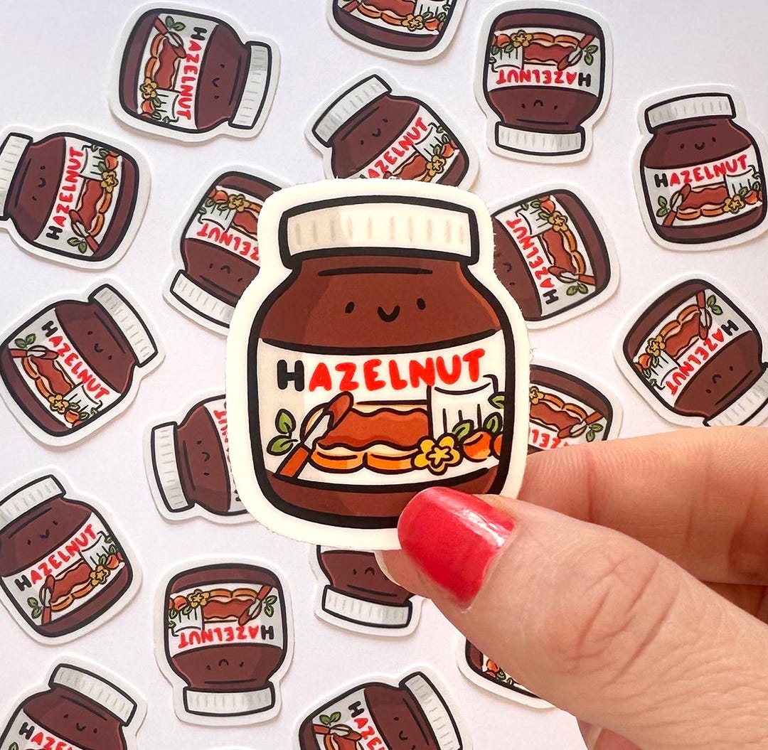 Mini Hazelnut Spread Sticker | Cute Food Sticker | Kawaii Food Sticker ...