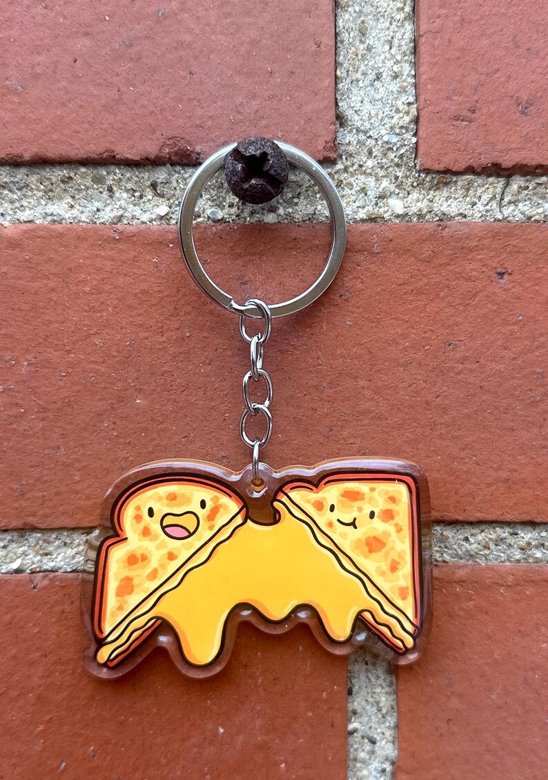 Grilled Cheese Keychain | Kawaii Acrylic Charm | Kawaii Keychain ...