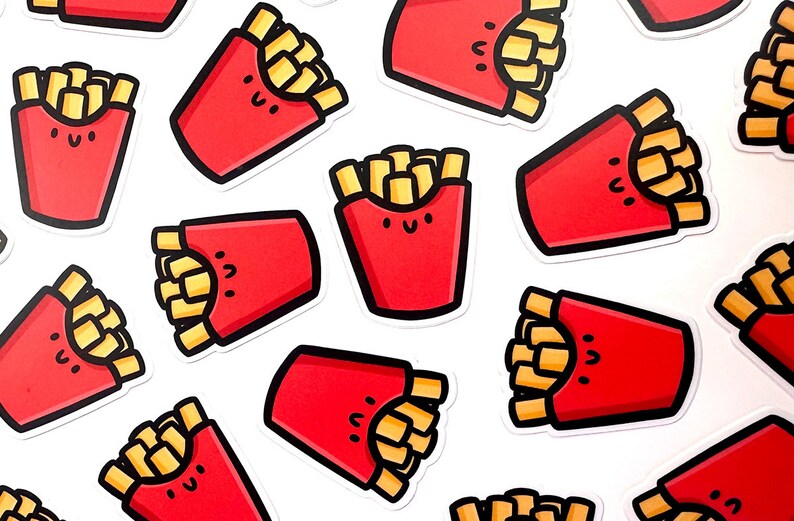 Mini French Fries Vinyl Sticker |waterproof Phone Sticker Kawaii Food ...